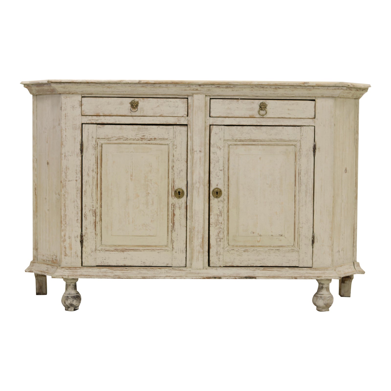 Dutch Patinated White Washed Sideboard Circa 1850 | Chairish