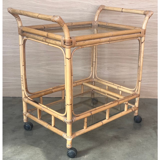 Mid-Century Modern Bamboo Tea Cart, Garden Furniture | Chairish