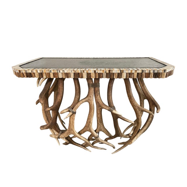 Maitland Smith Elk Antler Console Table | Chairish