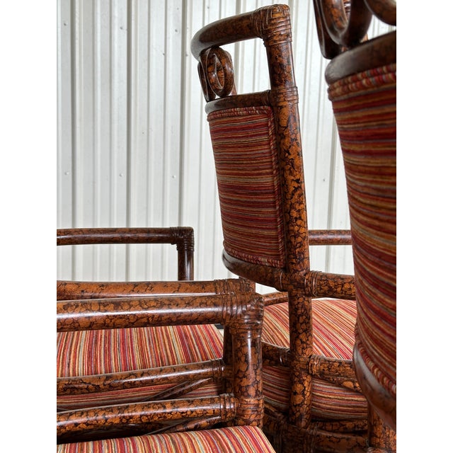 Set of Four Vintage Coastal Ficks Reed Tortoise Rattan Dining Chairs ...