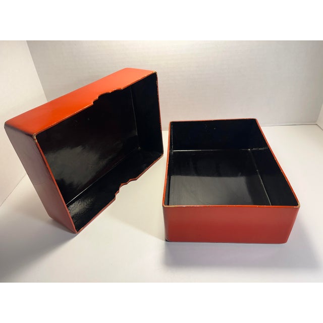 Late 19th Century Antique Meiji Period Japanese Red Lacquer Wooden ...
