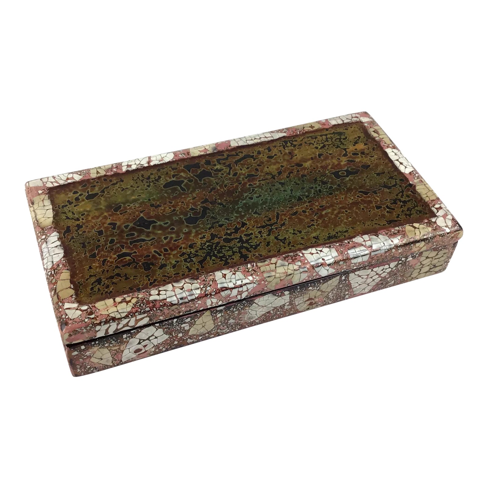 Vintage Artisan Lacquered Covered Box by Artex Saigon | Chairish