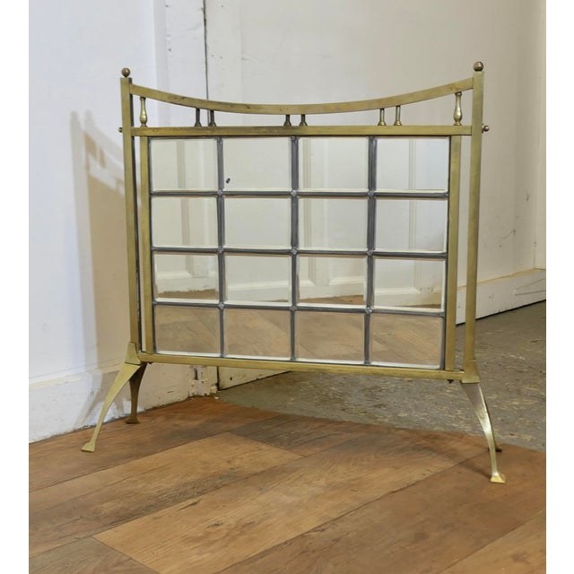 Victorian Brass and Mirror Fire Screen, 1890s | Chairish