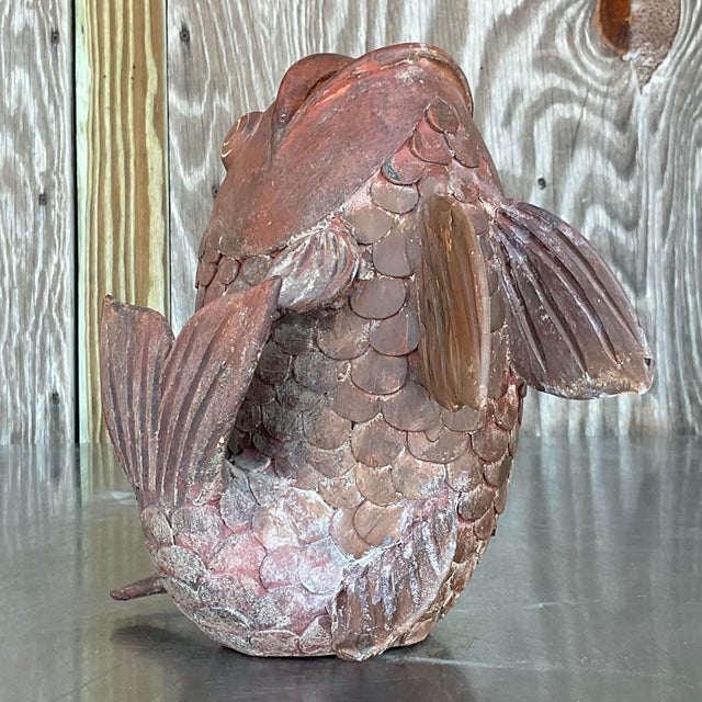Vintage Boho Terra Cotta Koi Fish | Chairish
