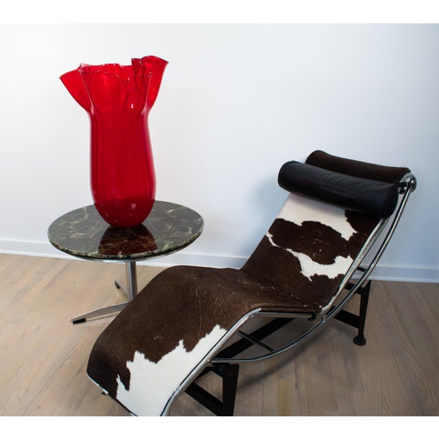 Monumental Ruby Red Italian Murano Art Glass Vase by Venini | Chairish