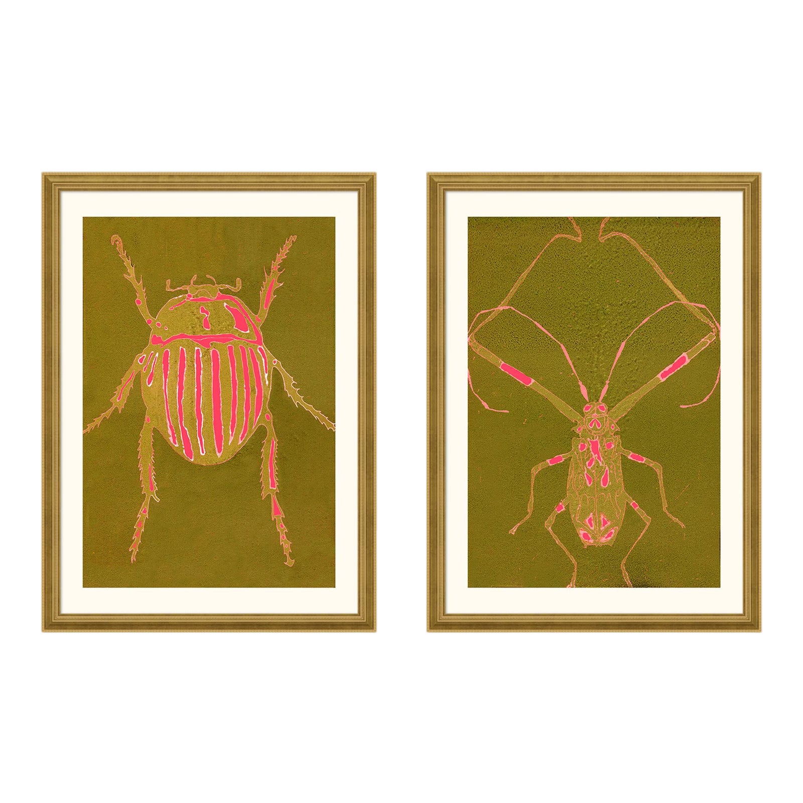 Beetle & Bug Diptych, Bright Series no. 5 by Jessica Molnar in Gold ...