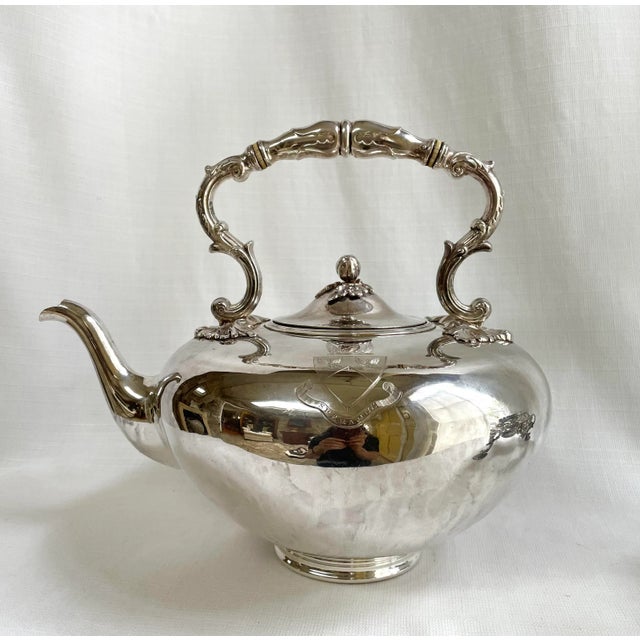 19th Century Silverplate Tilting Teapot With Stand & Burner- 2 Pieces ...