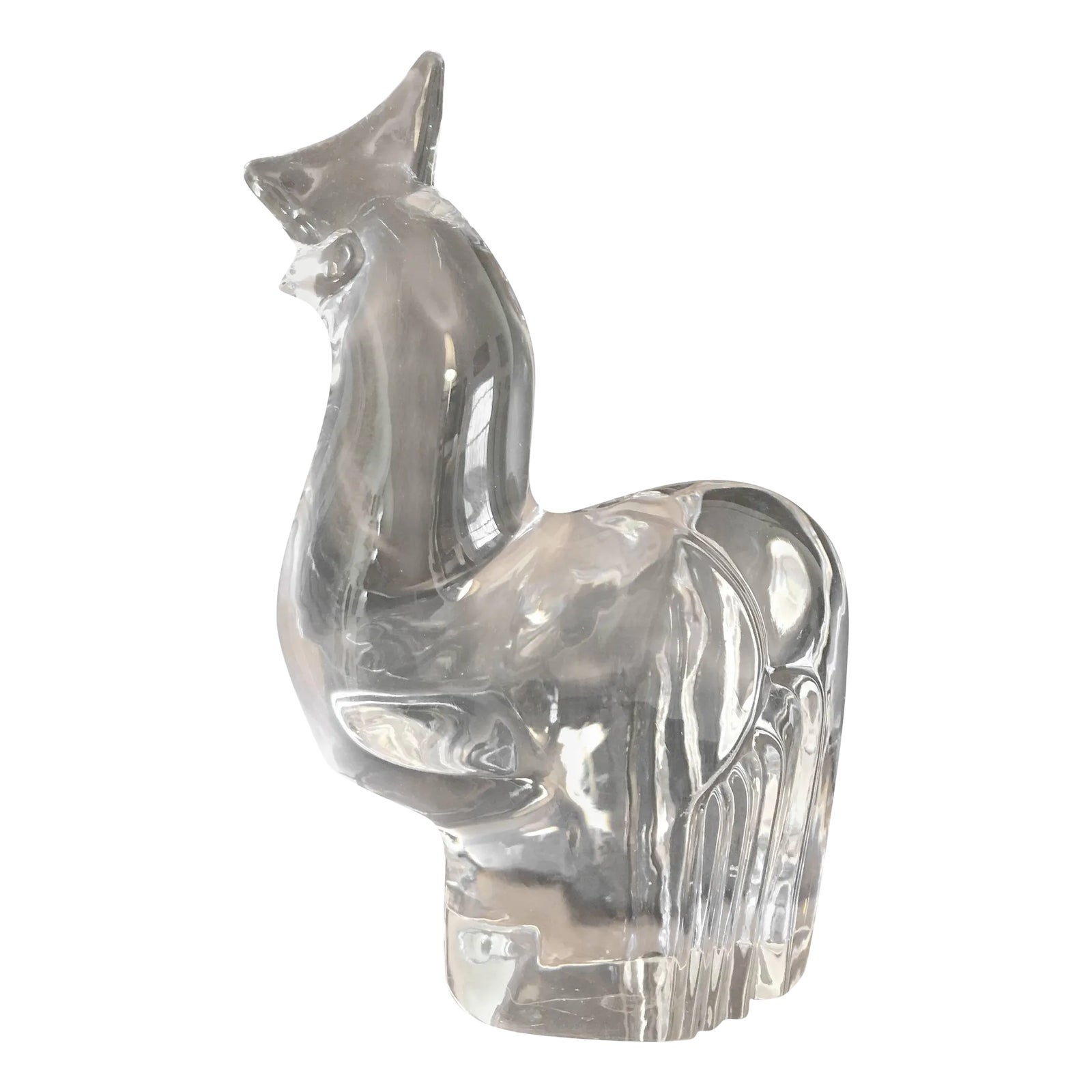 Orrefors Olle Alberius Signed Expo Crystal Rooster with Original Labels ...