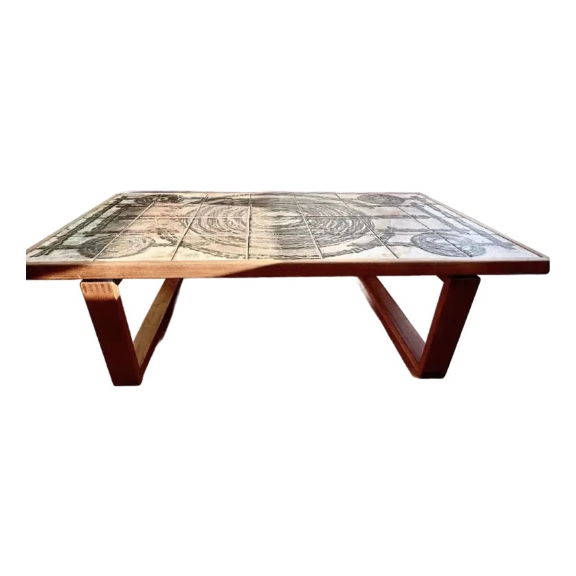 Mid Century Danish Teak and Ceramic Tile Coffee Table by OxArt, Trioh ...