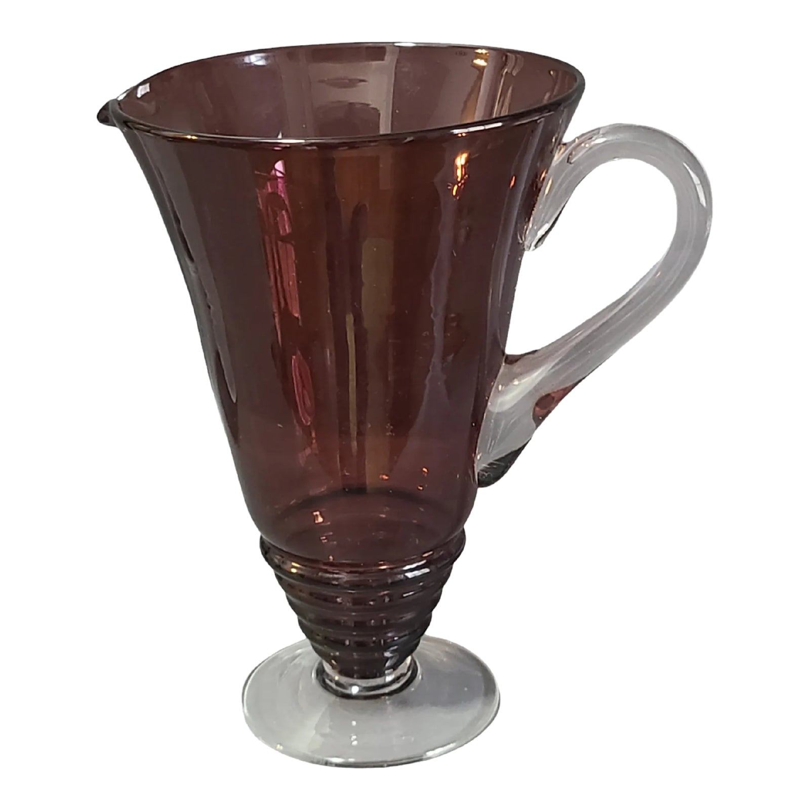 Vintage Studio Art Glass Footed Water, Mimoza, Juice Purple Glass ...