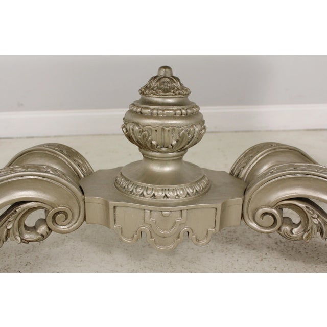 Continental Design Silver Decorated Marble Top Console | Chairish