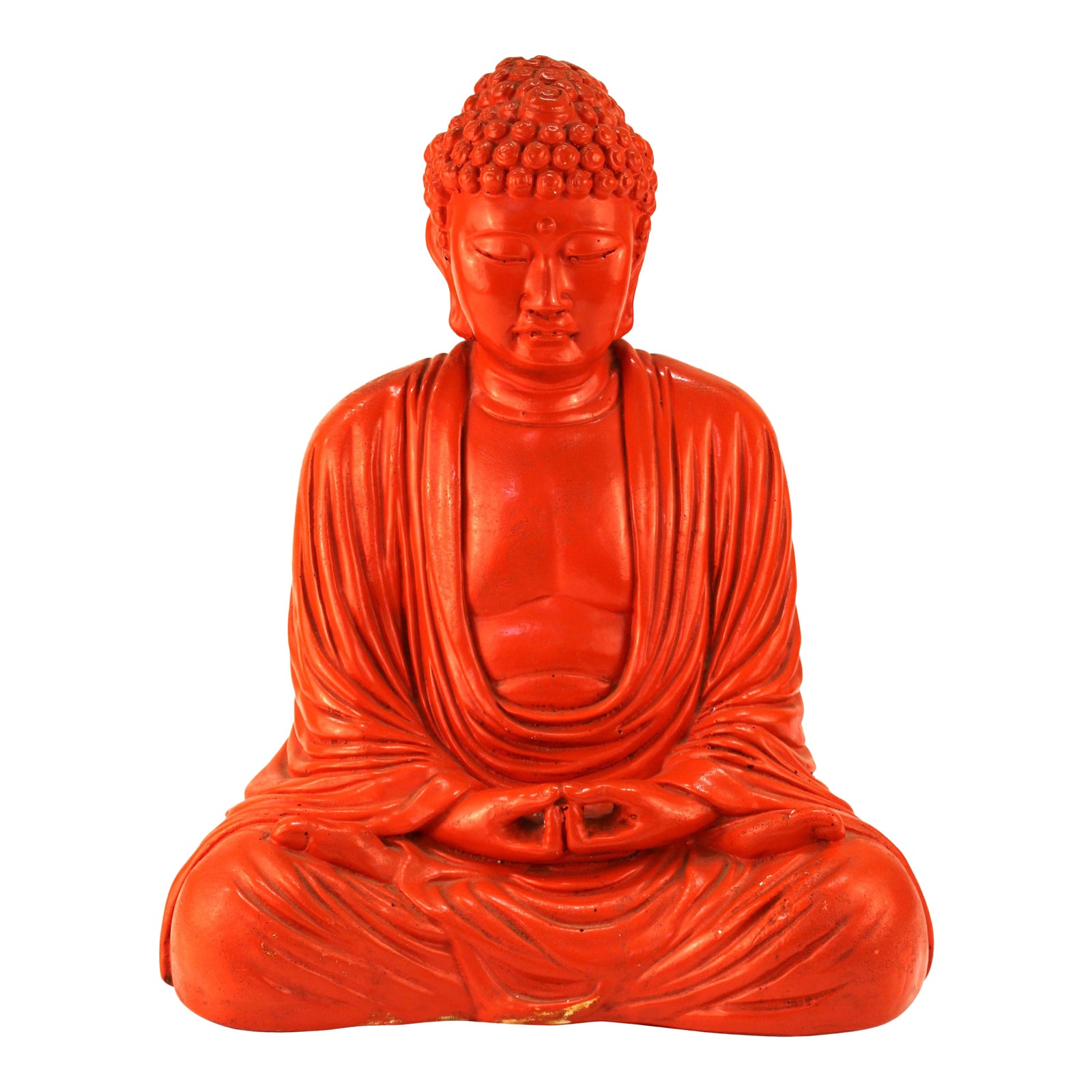 Mid Century Style Painted Plaster Seated Buddha | Chairish