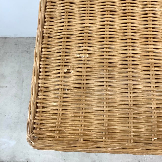 Boho Modern Wicker Writing Desk | Chairish