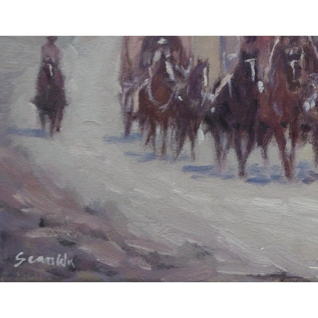Sean Wu Original Oil Painting of Western Caravan | Chairish