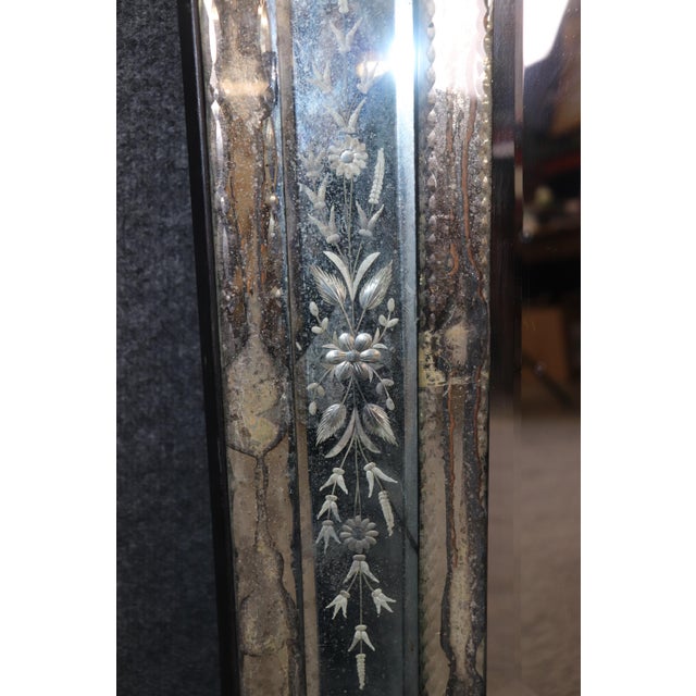 Incredible Antique Patinated Italian Venetian Etched Glass Multifaceted ...