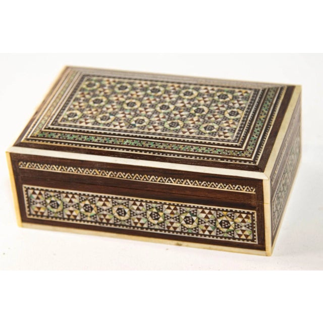1940s Mother of Pearl Inlaid Decorative Middle Eastern Islamic Box ...