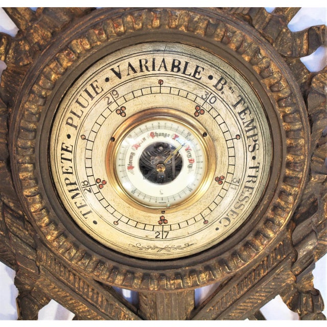 Antique Late 19th Century French Barometer Gold Gilded Wood Frame ...