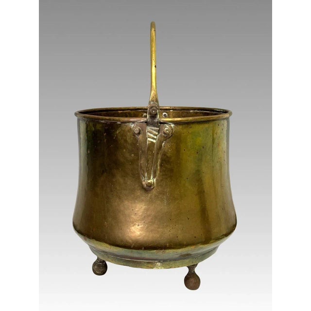 Antique English Handmade Traditional Brass Cauldron With Ball Feet ...