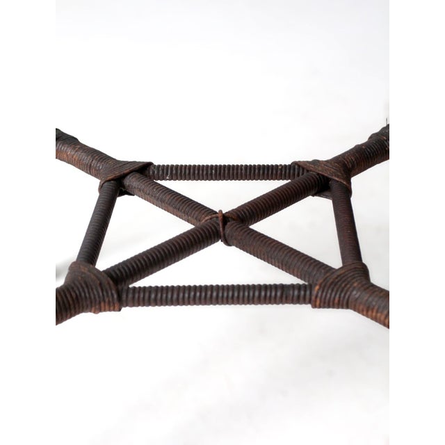 Early 20th Century Wicker and Wood Side Table | Chairish