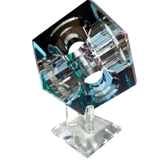 1980s Shlomi Haziza Style Large Lucite Prism Sculpture | Chairish