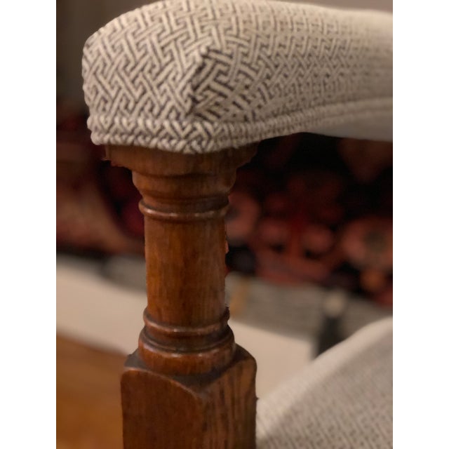 Antique Camel Back Bench With New Crypton Upholstery | Chairish