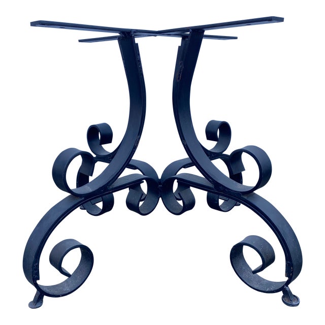 Early 20th Century Hand Forged Iron Pedestal Table Base | Chairish