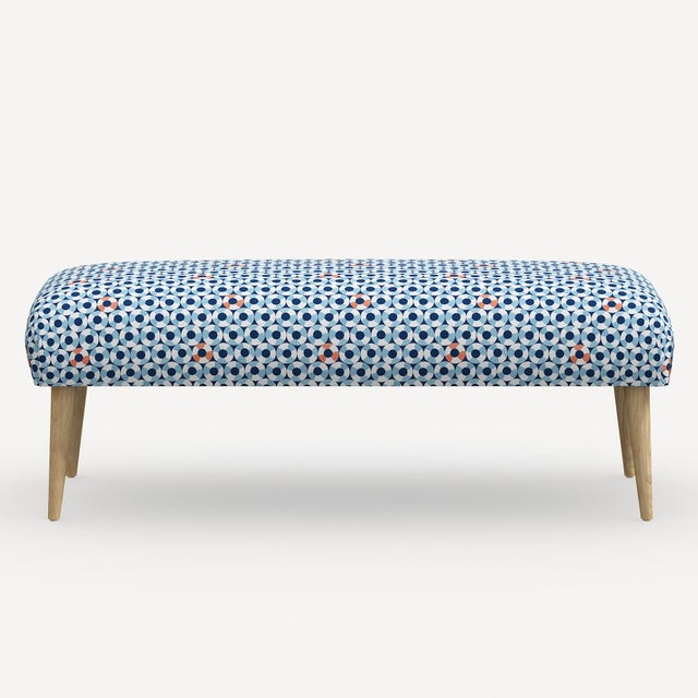 Gray Malin x Cloth & Co Warner Bench in Blue Pool Floats | Chairish