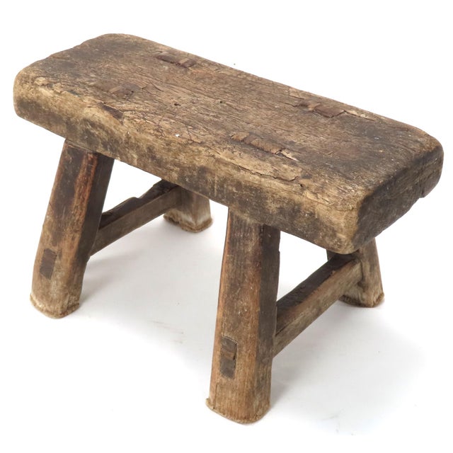 Small Antique American Hand Made Rustic Country Primitive Wood Milking ...