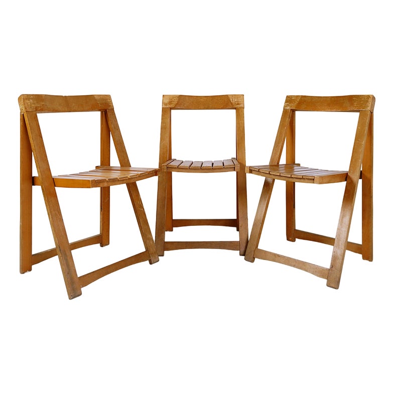 Trieste Folding Chairs by Aldo Jacober & Pierangela d'Aniello, Set of 3 ...