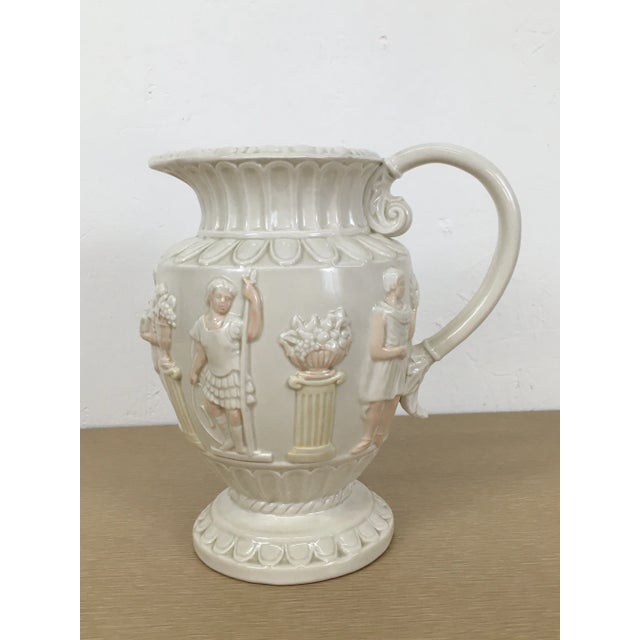 Fitz and Floyd Omnibus Neoclassical Roman Figural Motif Water Pitcher ...