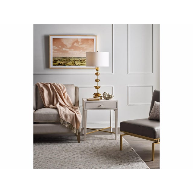 Contemporary Royal Royal End Table, Alabaster | Chairish