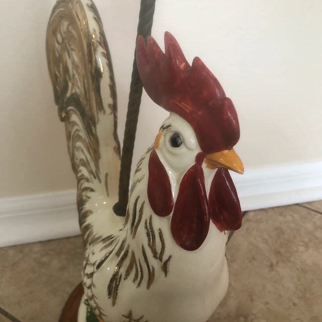 Mid-Century Modern Ceramic Rooster Table Lamp | Chairish