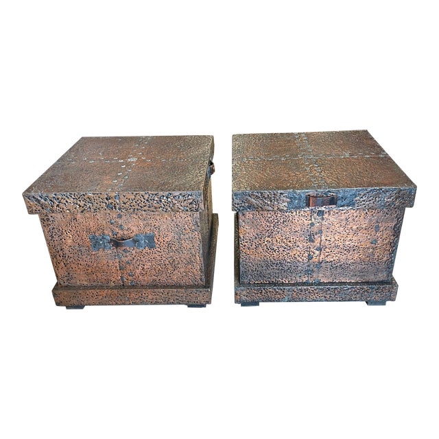 Arenson Studio Copper Chests, 1970s | Chairish
