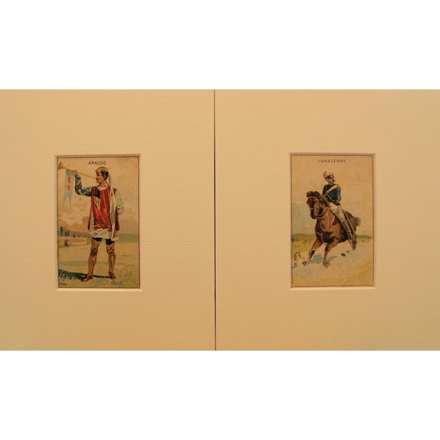 Italian Lithograph Art Nouveau Trade Cards - Pair | Chairish