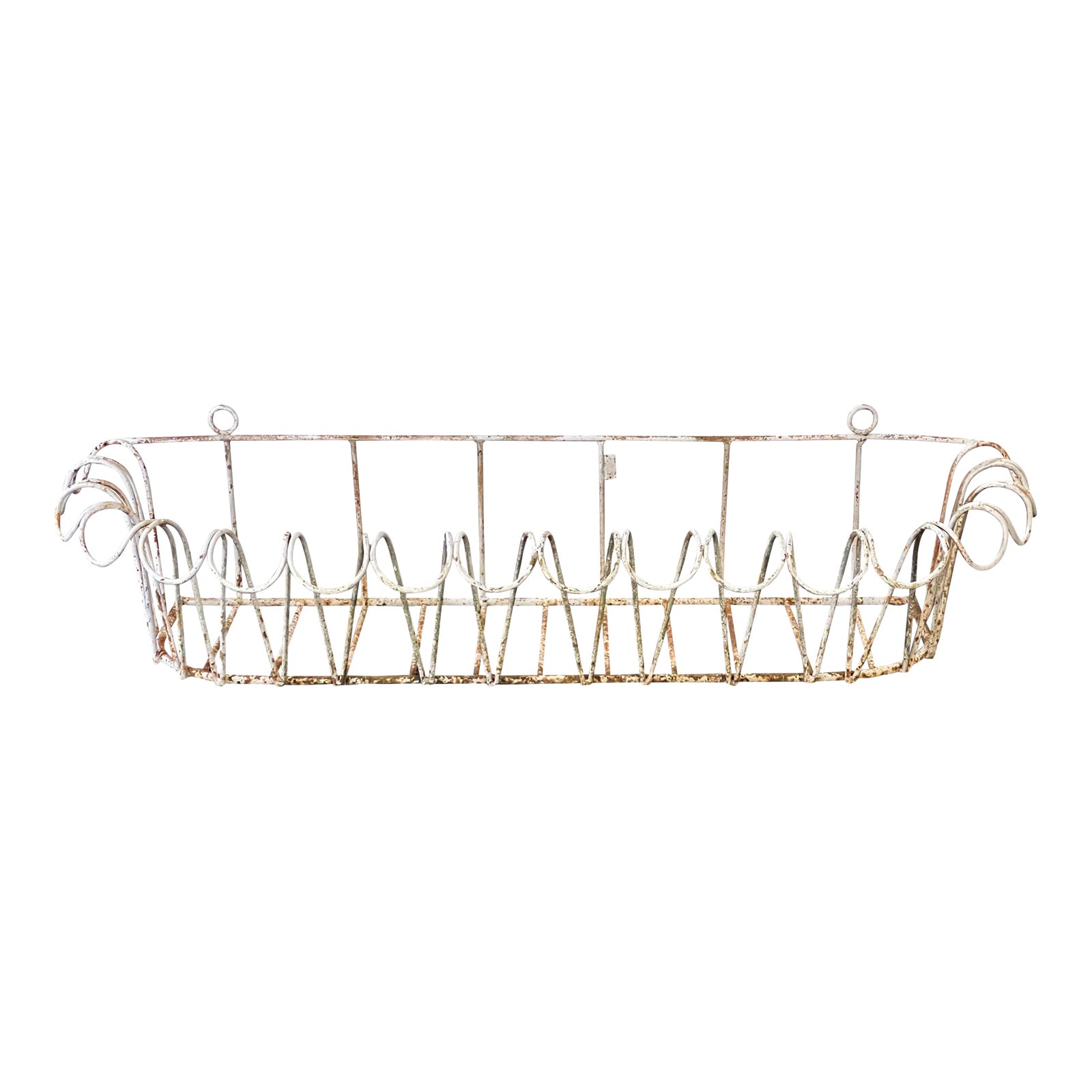 Antique Outdoor Steel Wire Planter | Chairish