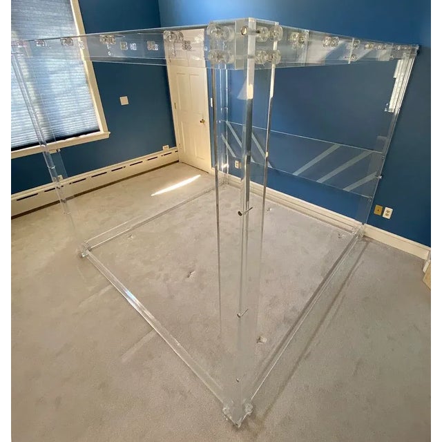 1970's Lucite King Size Bed With Mirror Ceiling Option | Chairish