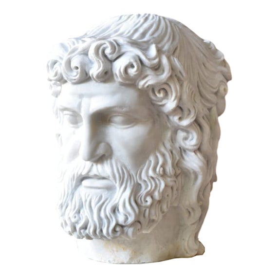 Hand-Carved Two-Headed Bust of Janus, Greek God of Transitions, Marble ...