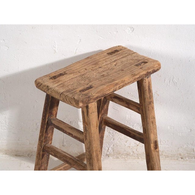 Antique Stools in Elm, 1900s, Set of 2 | Chairish