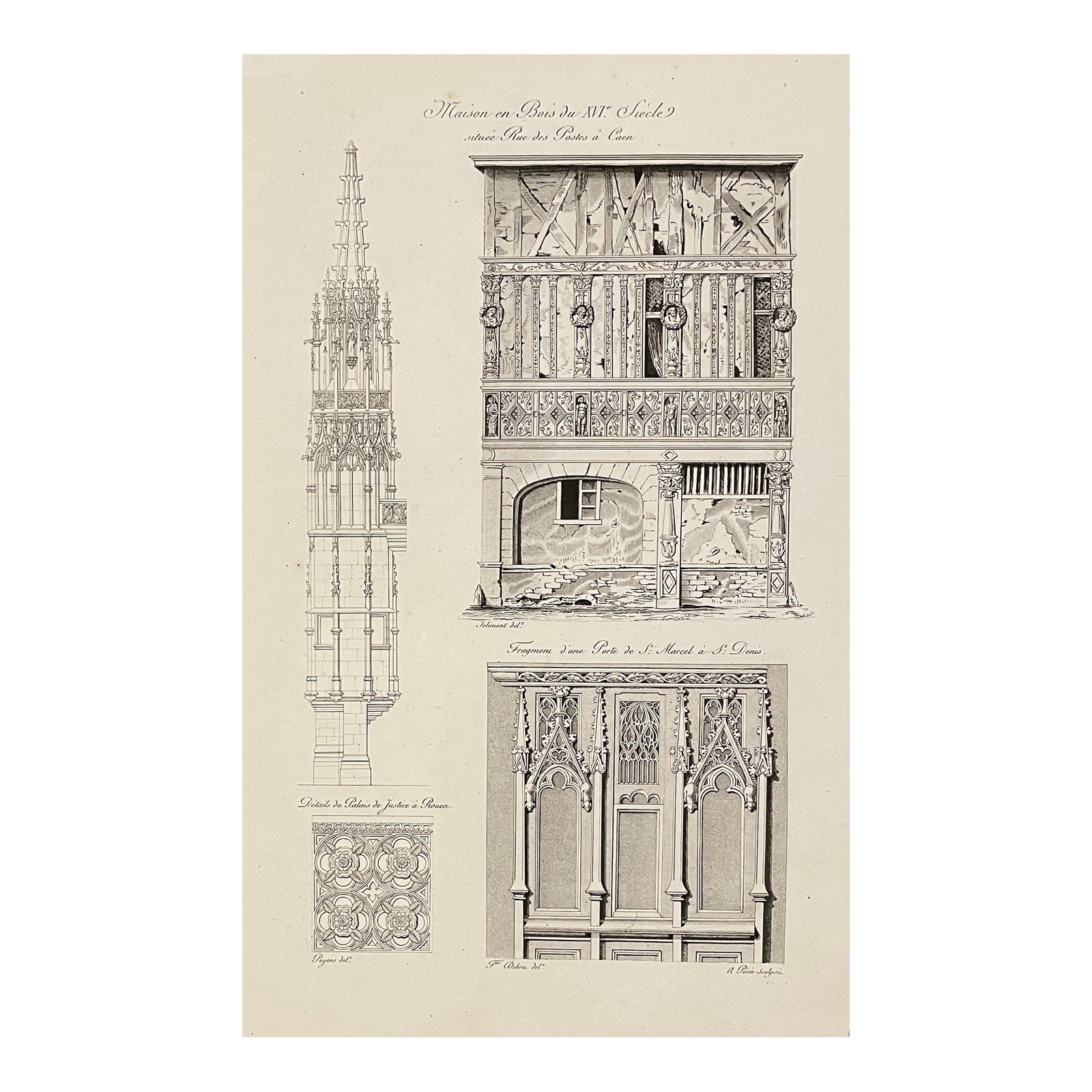1825 Architecture of France Engraving | Chairish