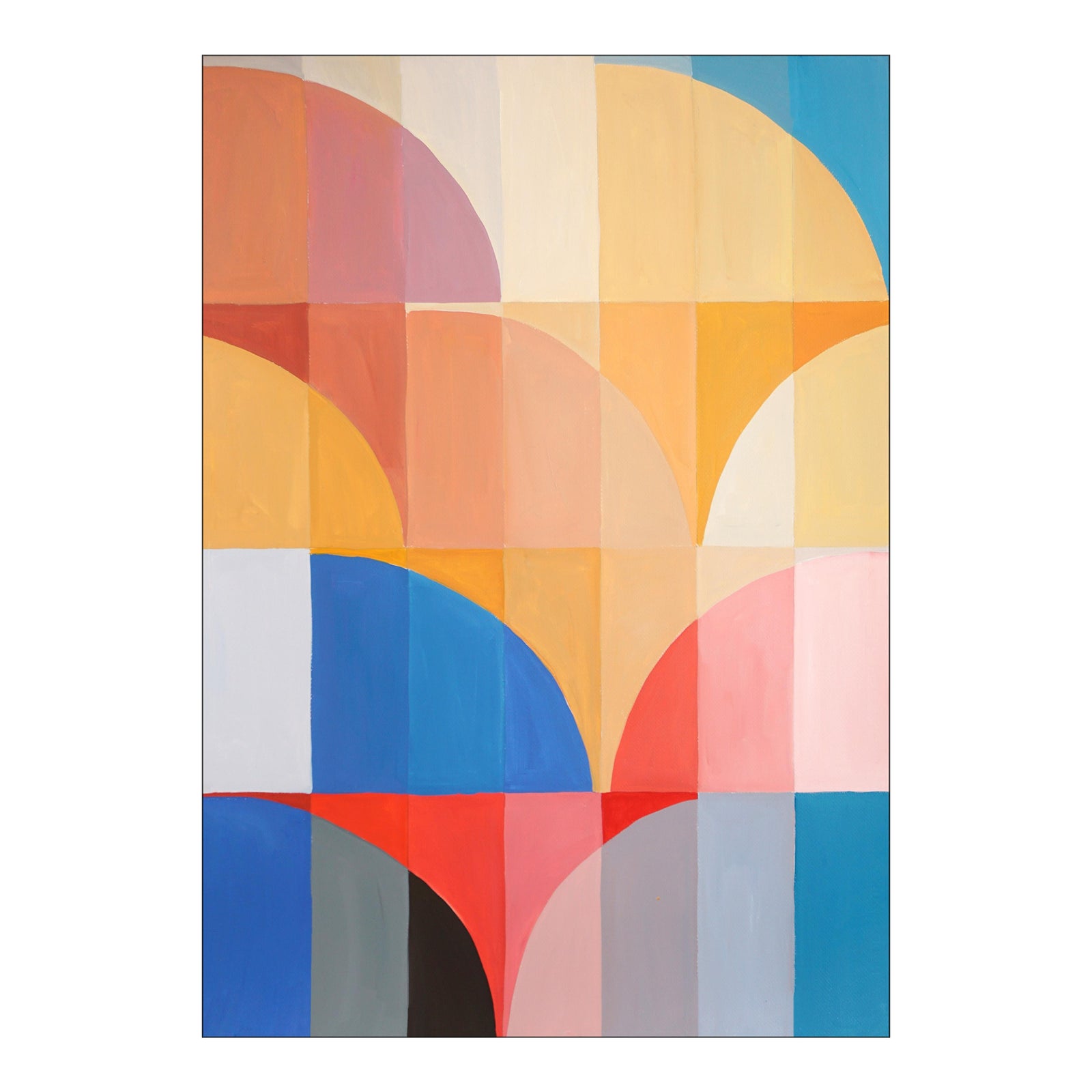 2023, Abstract Geometric Landscape in Primary Tones of "New Mexico ...
