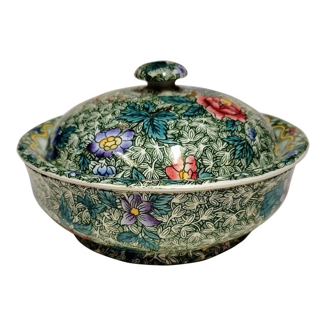 Late 19th Century Spode Copeland Green Chintz King Pattern 3 Piece Bowl ...