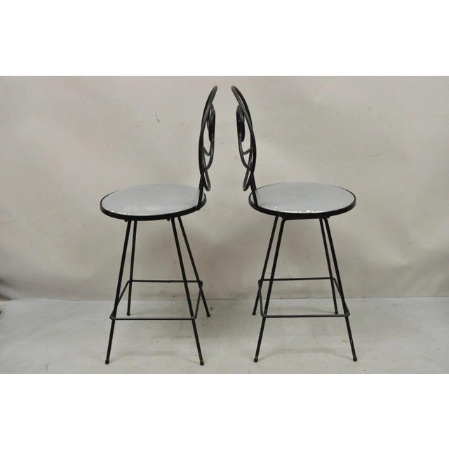 Mid 20th Century Modern Arthur Umanoff Style Wrought Iron Swivel ...