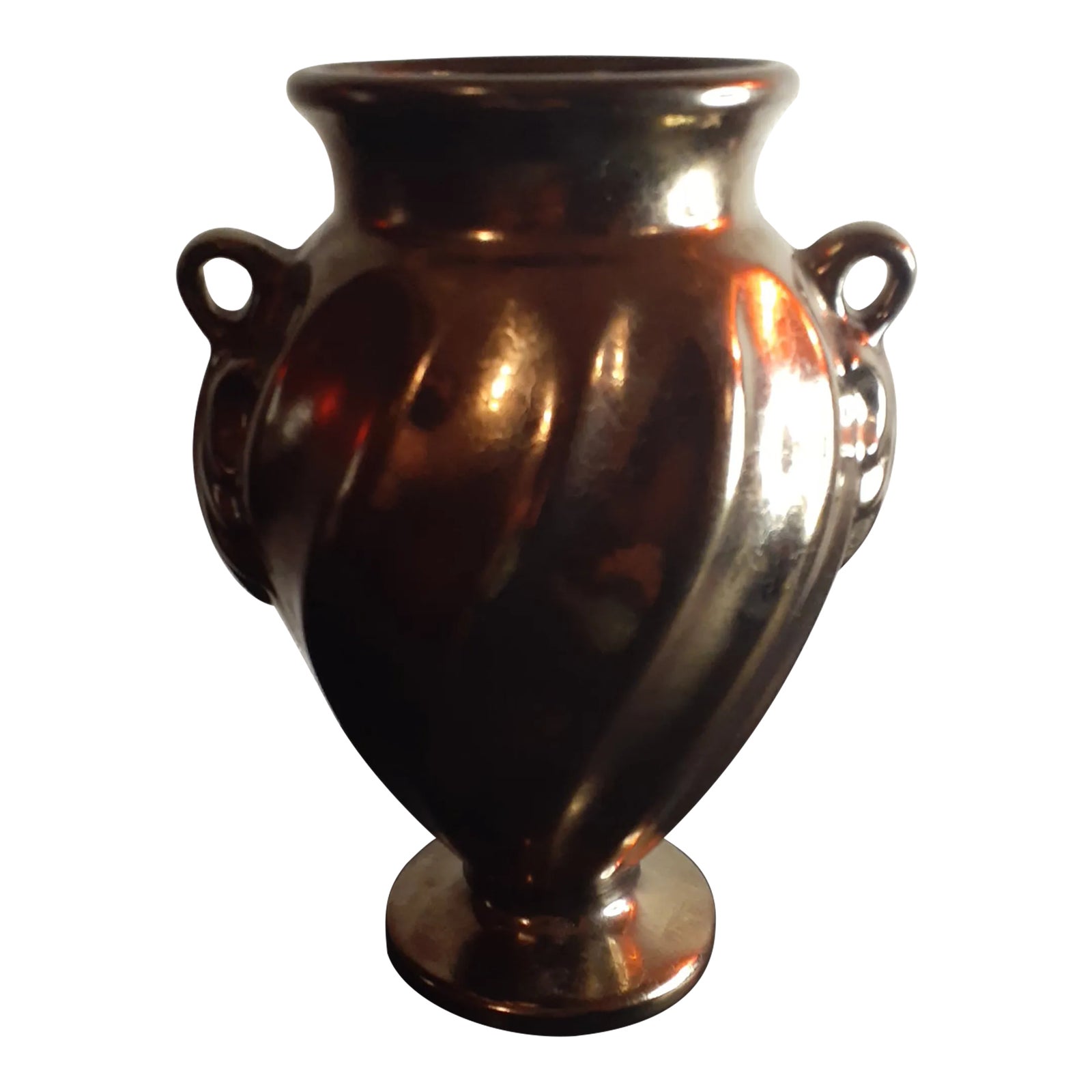 1990s Haeger Bronze Glaze Urn Vase | Chairish