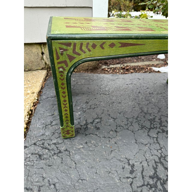 Set of 3 Vintage Western Style Stenciled and Painted Wood Benches ...