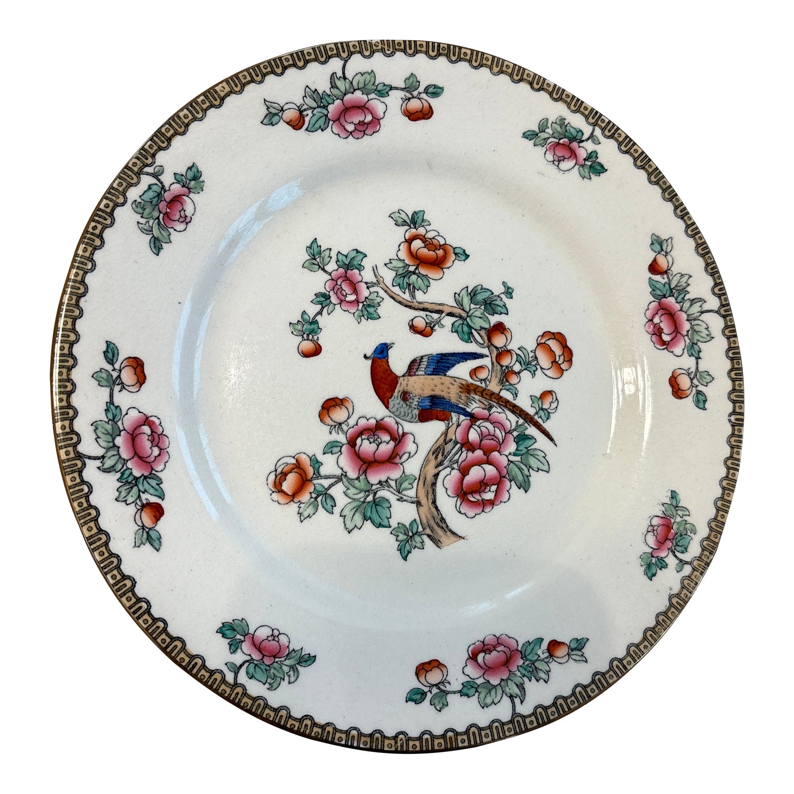 Early 20th Century F. Winkle Whieldon Ware Pheasant Plate | Chairish