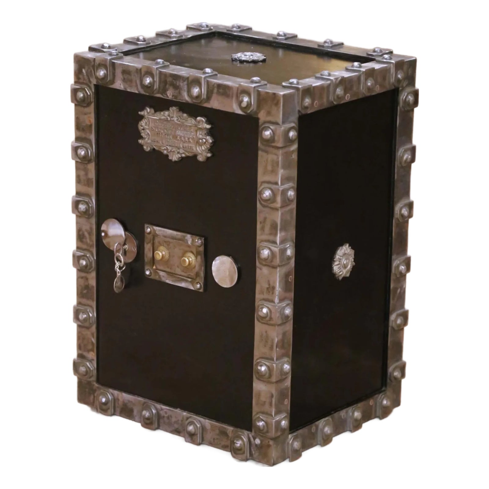 19th Century French Polished Cast Iron Safe With Key and Two-Letter ...
