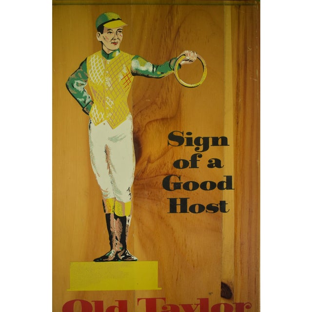 1950s Vintage "Old Taylor Sign of a Good Host" Sign | Chairish