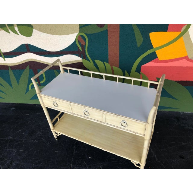 Thomasville Allegro Faux Bamboo Bar Cart | Chairish