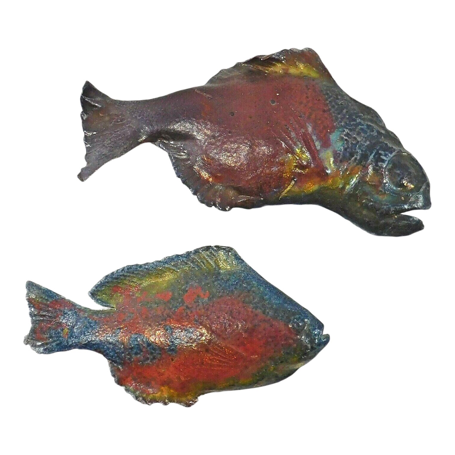 Late 20th Century Raku Fish Plaques Wall Art Decor Ingram Signed by ...