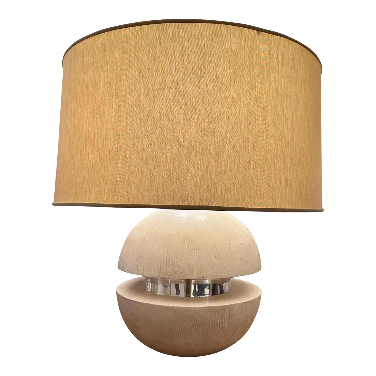 Vintage Plaster & Acrylic Spherical Table Lamp | Chairish